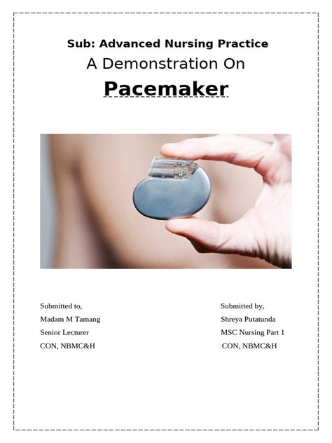 Pacemaker Pdf Artificial Cardiac Pacemaker Heart