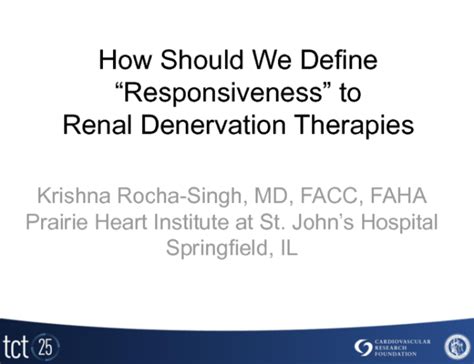 How We Should Define Responsiveness To Renal Denervation Therapies