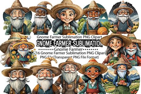 Gnome Farmer Sublimation Bundle Graphic By PrintExpert Creative Fabrica