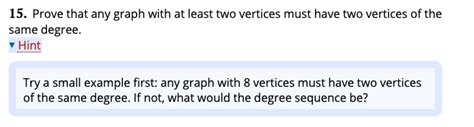 Solved Prove That Any Graph With At Least Two Vertices Chegg