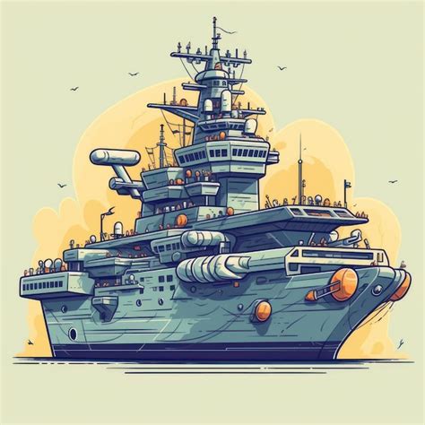 Premium Ai Image Illustration Of A Modern Aircraft Carrier
