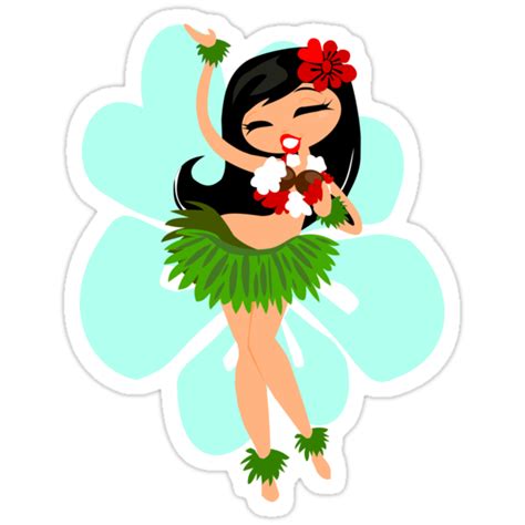 Hula Girl Stickers By Sinart Redbubble