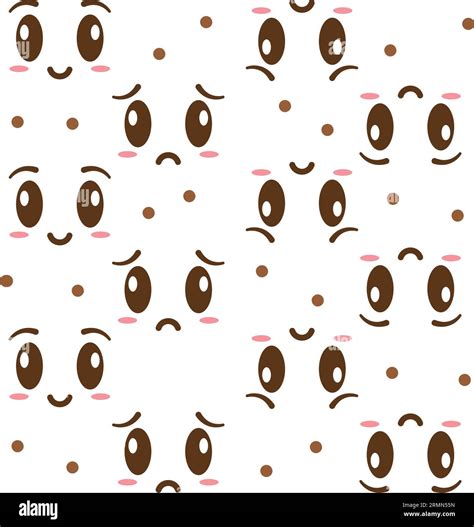 Seamless Pattern Background With Borderless Facial Expressions Vector