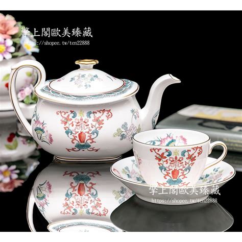 【擎上閣】英國製wedgwood 250週年紀念骨瓷咖啡套裝 Tea For One個人下午茶具組（1壺1杯盤） 蝦皮購物