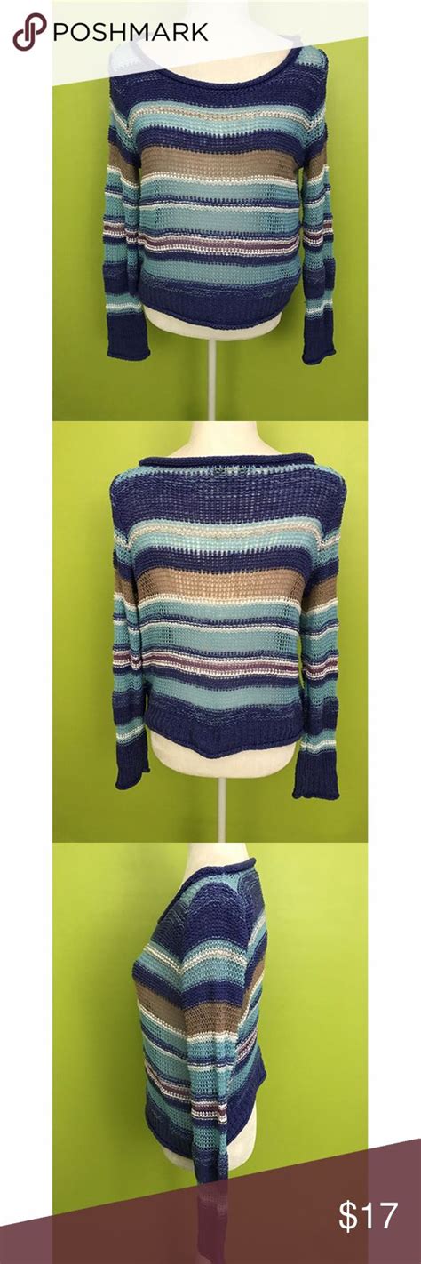 Nine West Striped Knit Sweater Size Pm