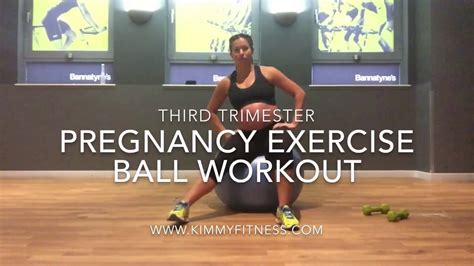 Third Trimester Pregnancy Workout Using An Exercise Ball And Dumbbells