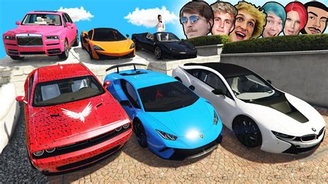 Gta 5 Stealing Luxury Youtubers Cars With Michael Real Life Cars