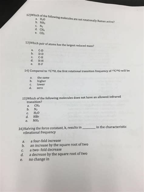 Solved Which Of The Following Molecules Are Not Rotationally Chegg