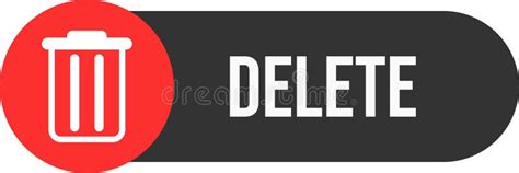 Dark Delete Button Dark Theme Button For Delete Stock Vector