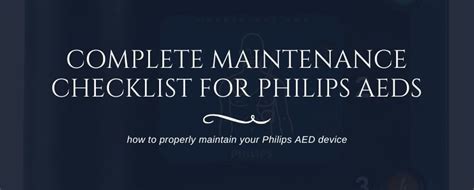 Complete Philips Aed Maintenance Checklist