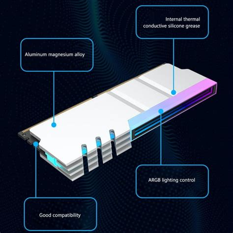 Disipador De Calor Ddr4 Ddr5 Ram Cooler Radiador 5v 3pin Argb Para Computadora Blanco