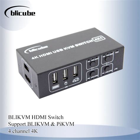 Pikvm Blikvm Hdmi 스위치 Kvm 공유 노트북 4 포트 컨버터 Usb 마우스 키보드 디스플레이 4 인 1 출력 컴퓨터 구성요소