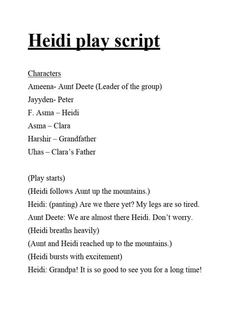 Heidi Play Script Pdf