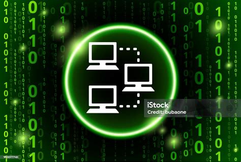 Computer Network Binary Code Vector Pattern Background Stock
