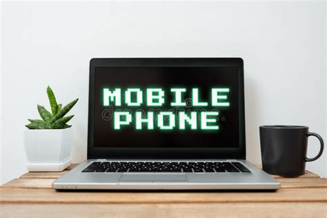 Writing Displaying Text Mobile Phone Internet Concept A Handheld Device Used To Send Receive