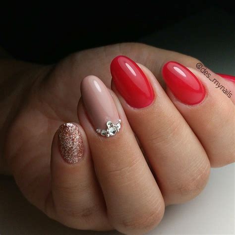 Red Nude Gel Nails Unghie Gel