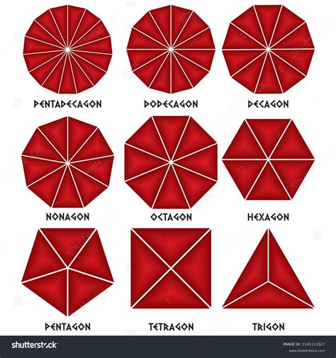 Geometric Polygons Vector Illustration Trigon Tetragon Stock Vector
