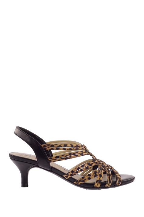 Impo Eileen Kitten Heel Cage Sandal In Brown Modesens