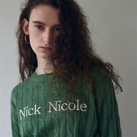 닉앤니콜 Nicole Cable Crop Knit Green 위시버킷