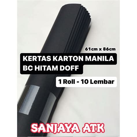 Jual Kertas Karton Manila Bc Hitam Doff Per Roll 10 Lembar Shopee Indonesia