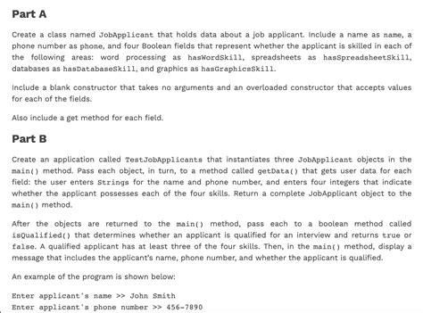 solved part acreate a class named jobapplicant that holds