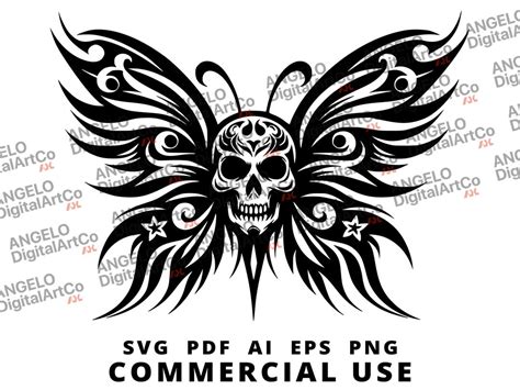 Skull Butterfly Svg Png Ai Eps Pdf Vector Graphics Design For