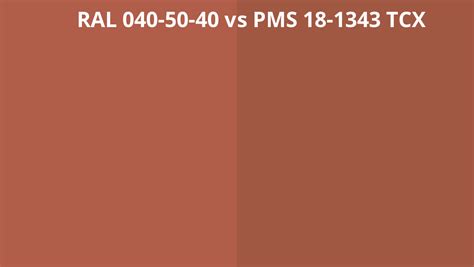 Ral 040 50 40 Vs Pms 18 1343 Tcx Ral Colour Chart Uk