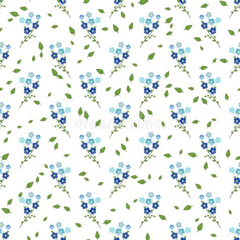 Teste Padrão Floral Sem Emenda Dos Galhos Azul e roxos De Flores Do