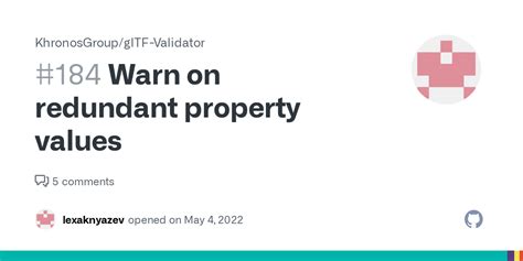warn on redundant property values · issue 184 · khronosgroup gltf