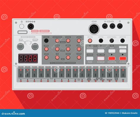 Realistic Popular Synthesizer Vector Illustration Studio Equipment