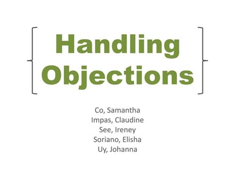 Handling Objections Pptx