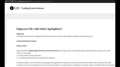 Ldap Native With Springboot3 Youtube