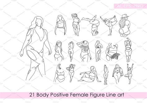 Body Positive Female Figure Line Art In 2024 Line Art Art Body