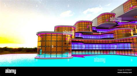 Exclusive Design Of A Wellness Spa Center Glass Block Facade With