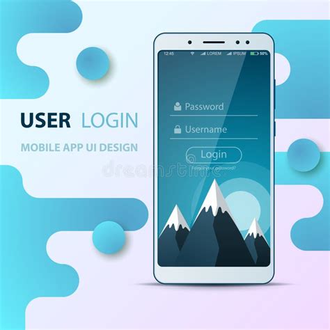 User Interface Design Smartphone Icon Login And Password Stock Vector