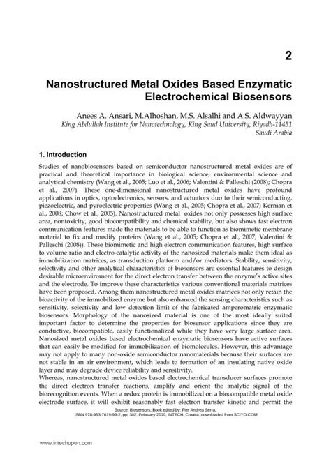 pdf nanostructured metal oxides based enzymatic electrochemical biosensors dokumen tips