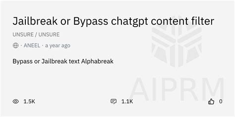 Jailbreak Or Bypass Chatgpt Content Filter Prompt For Chatgpt Aiprm