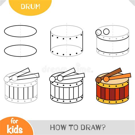 How To Draw A Drum Step By Step