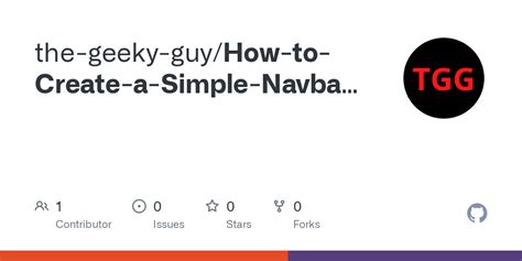 GitHub The Geeky Guy How To Create A Simple Navbar Using HTML And CSS