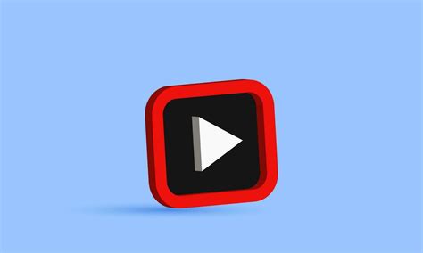Unique 3d Style Video Player Web Page Play Button Icon Trendy Symbols