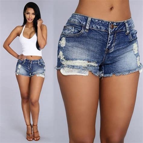 Sexy Pantalones Cortos Vaqueros Mezclilla Short Razgado Dama 499 00