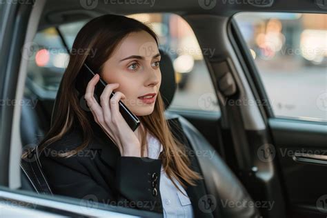 Corporate Decision Making On The Go Businesswoman Takes A Call In Her