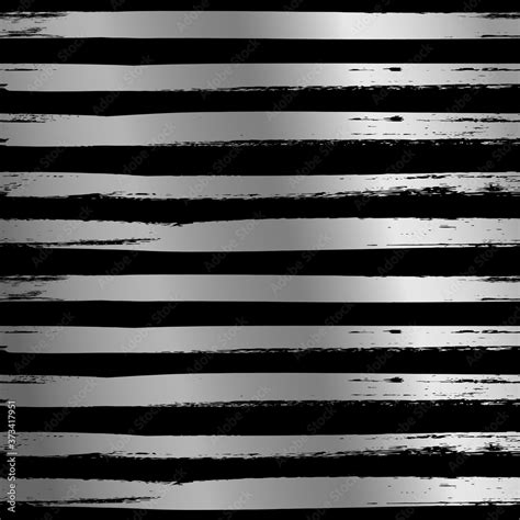 Black And Silver Brush Stroke Pattern With Horizontal Lines Vector