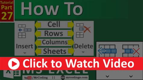 MS EXCEL 27 Excel Insert And Delete Option Insert Or Delete Cell Row