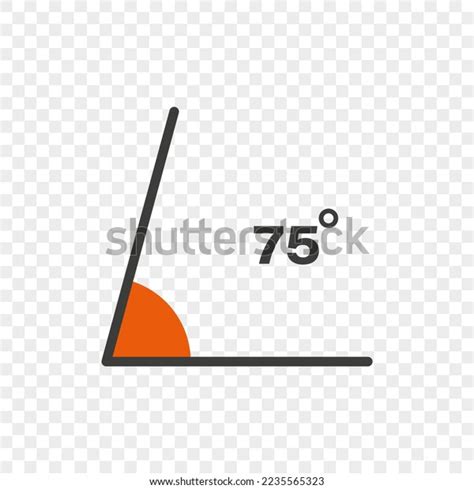 75 Degree Angle Icon Geometric Symbol Stock Vector Royalty Free