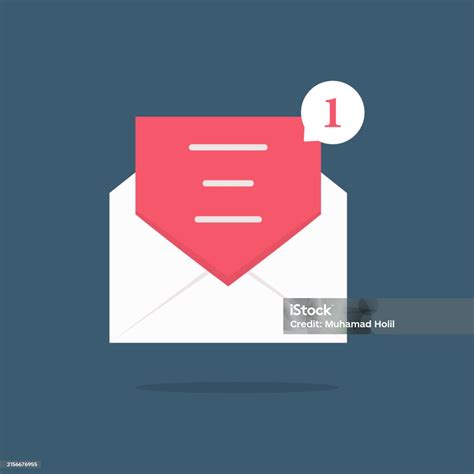 열린 편지에 있는 알림 아이콘 말풍선 Ui 빨간색 빈 공간 사서함 체크리스트 쓰기 수신 데이터 파일 보내기의 개념 플랫 스타일 트렌드 현대 로고 타입 그래픽 디자인 배경