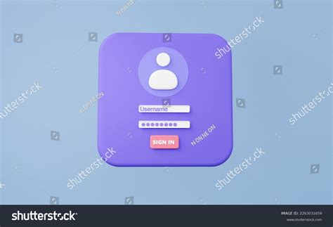 Minimal Cartoon Signin Icon Username Password Stock Illustration