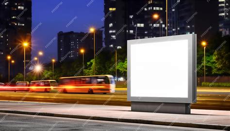 Premium Photo Billboard Mockup In The City By Night Empty