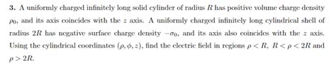 Solved A Uniformly Charged Infinitely Long Solid Cylinder Chegg