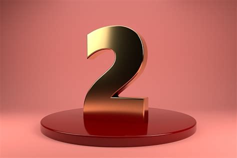 황금 번호 2 벽지 3d 렌더링 3d 일러스트레이터 0명에 대한 스톡 사진 및 기타 이미지 0명 3차원 형태 고체